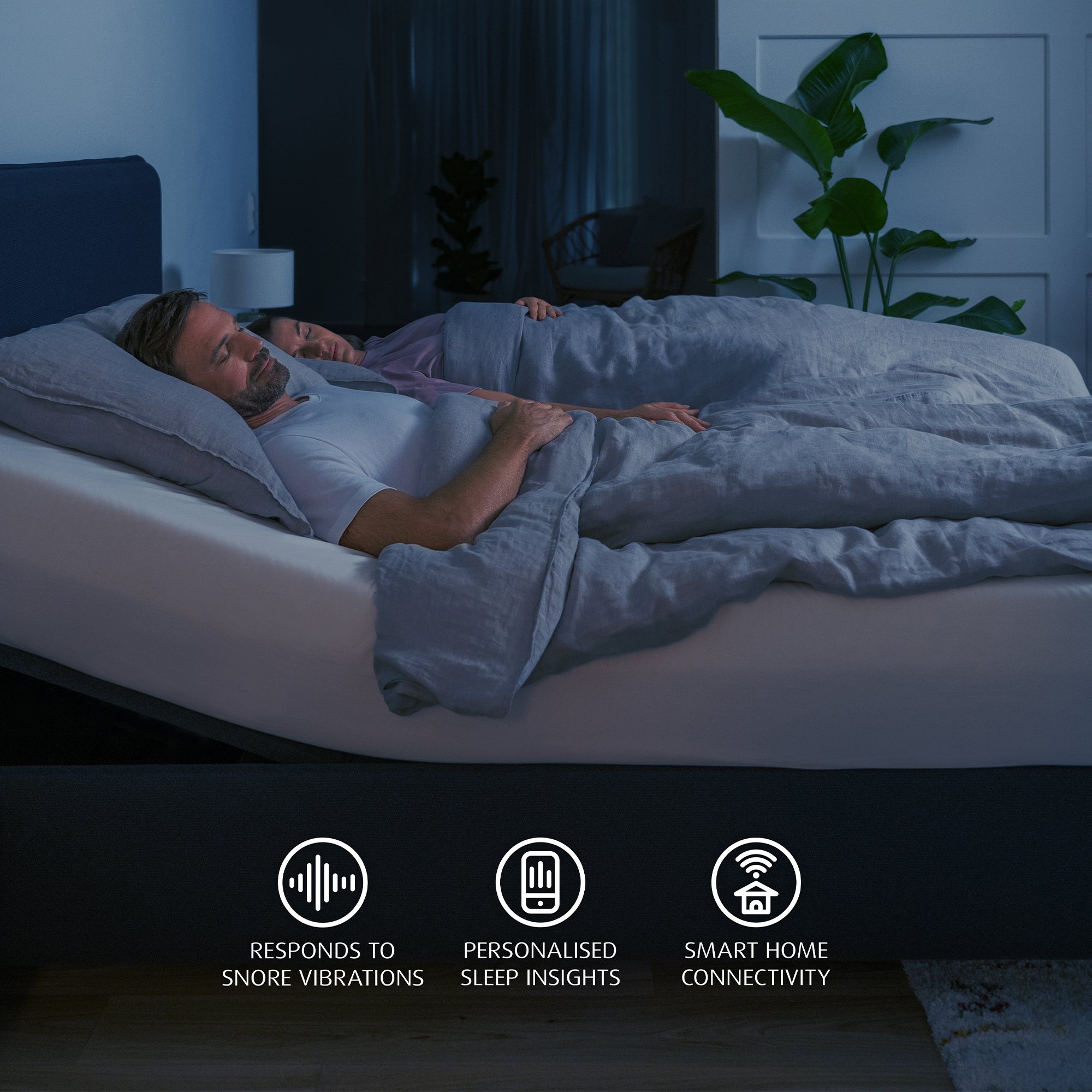 TEMPUR Ergo™ Smart Base With Vectra Headboard • Roomes Furniture