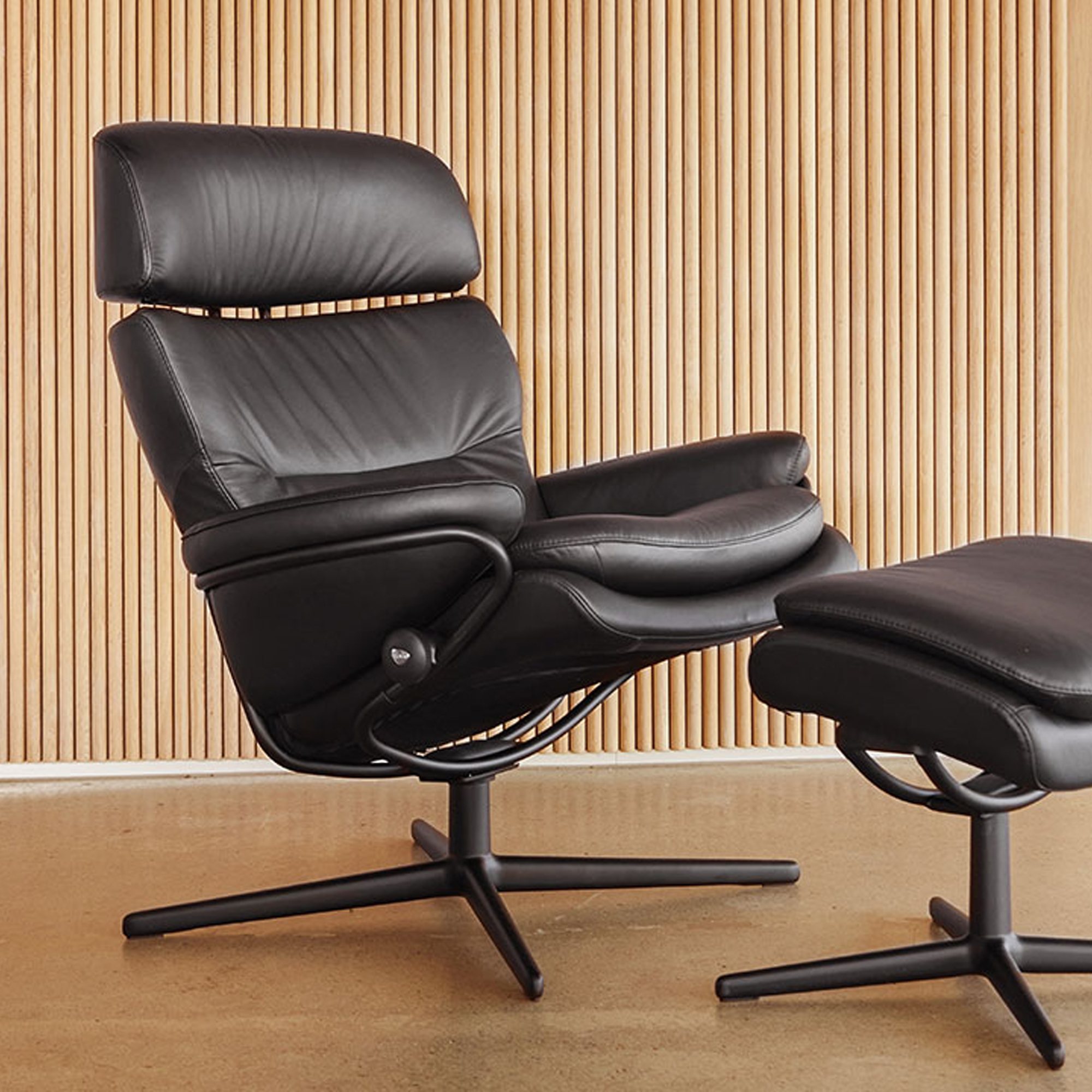 Stressless Rome Recliner Chair Adjustable Headrest • Roomes Furniture ...