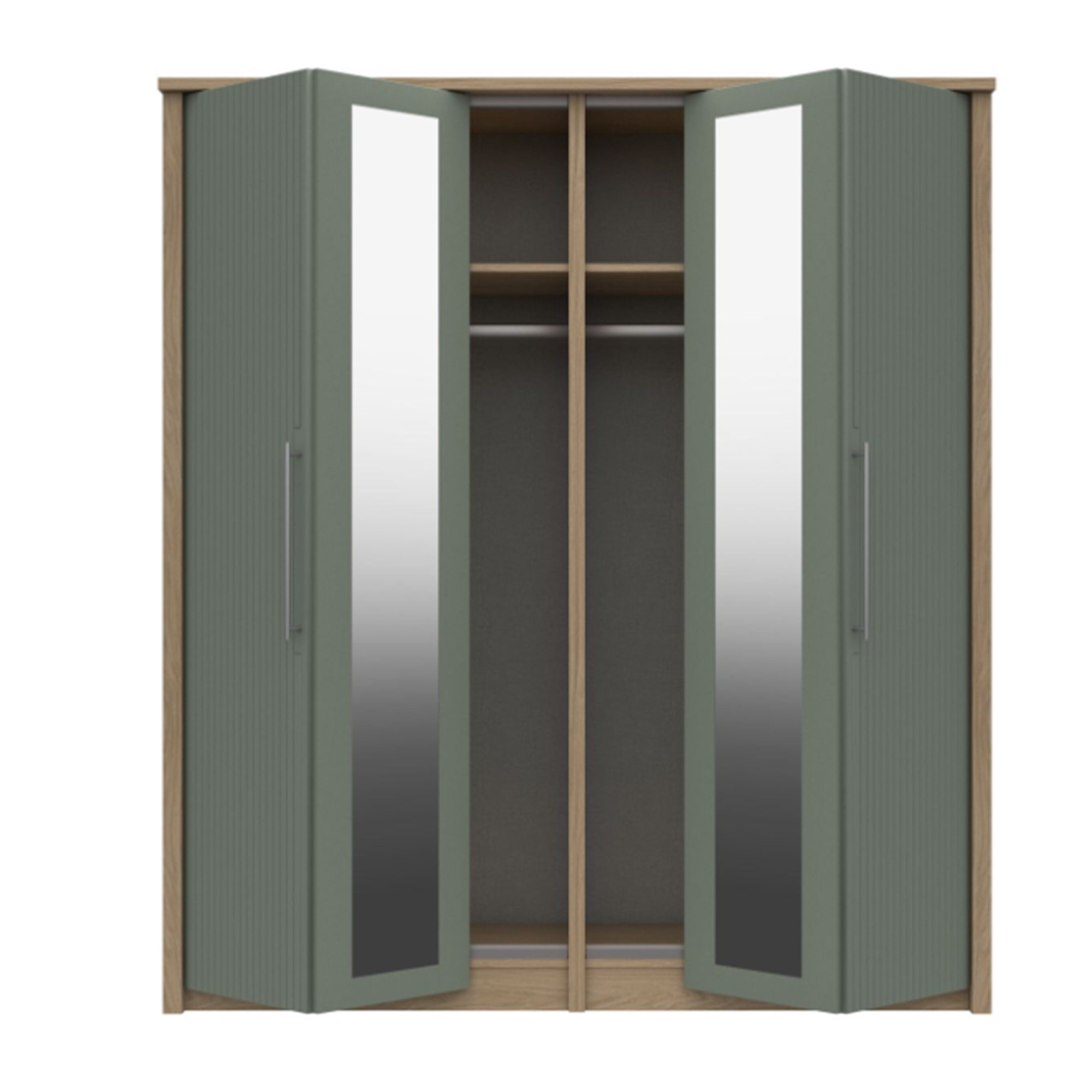 Exeter 4 Door Bifold Robe with 2 Mirror Soft Close • Roomes Furniture