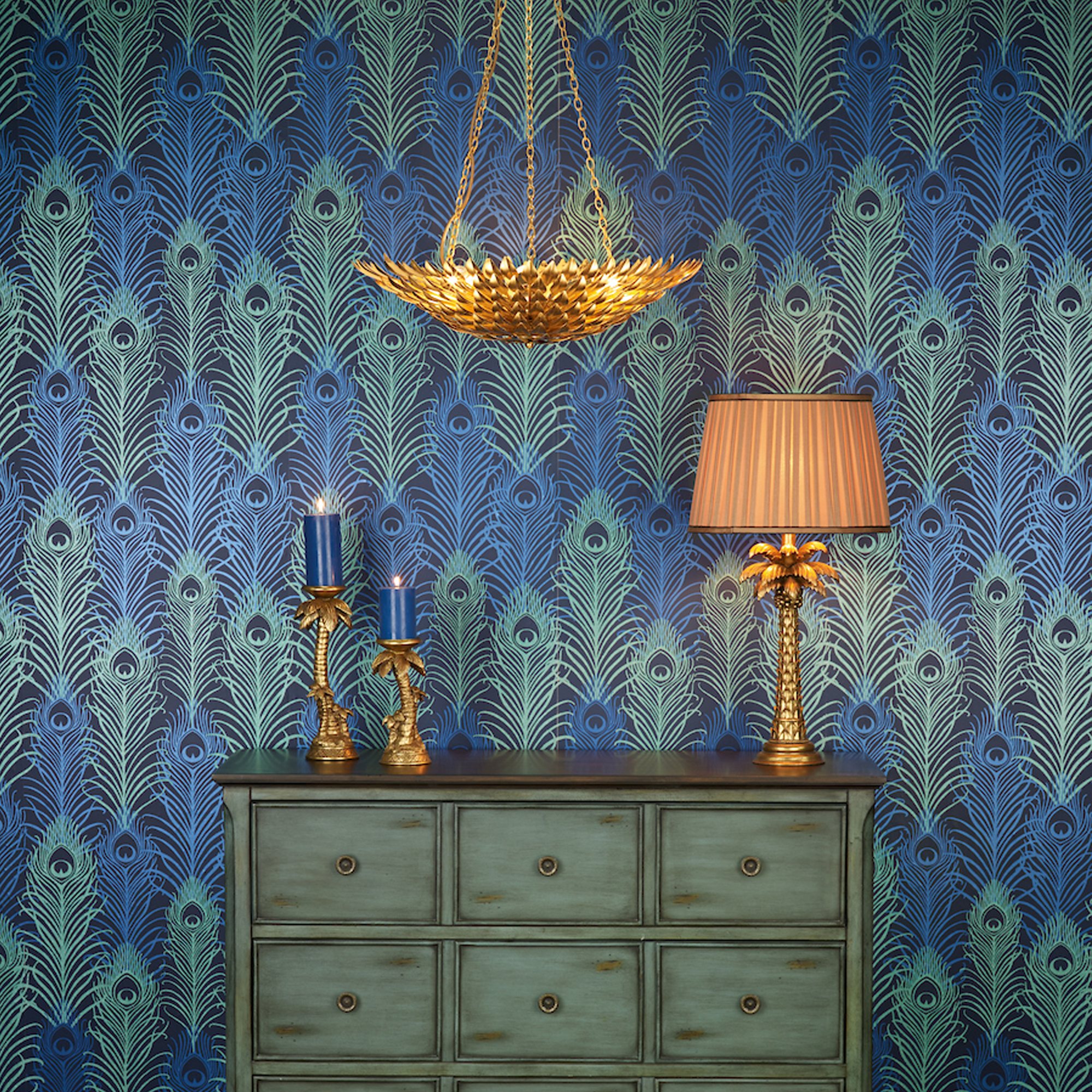 Dar Palm Table Lamp Gold Base Only • Roomes Furniture