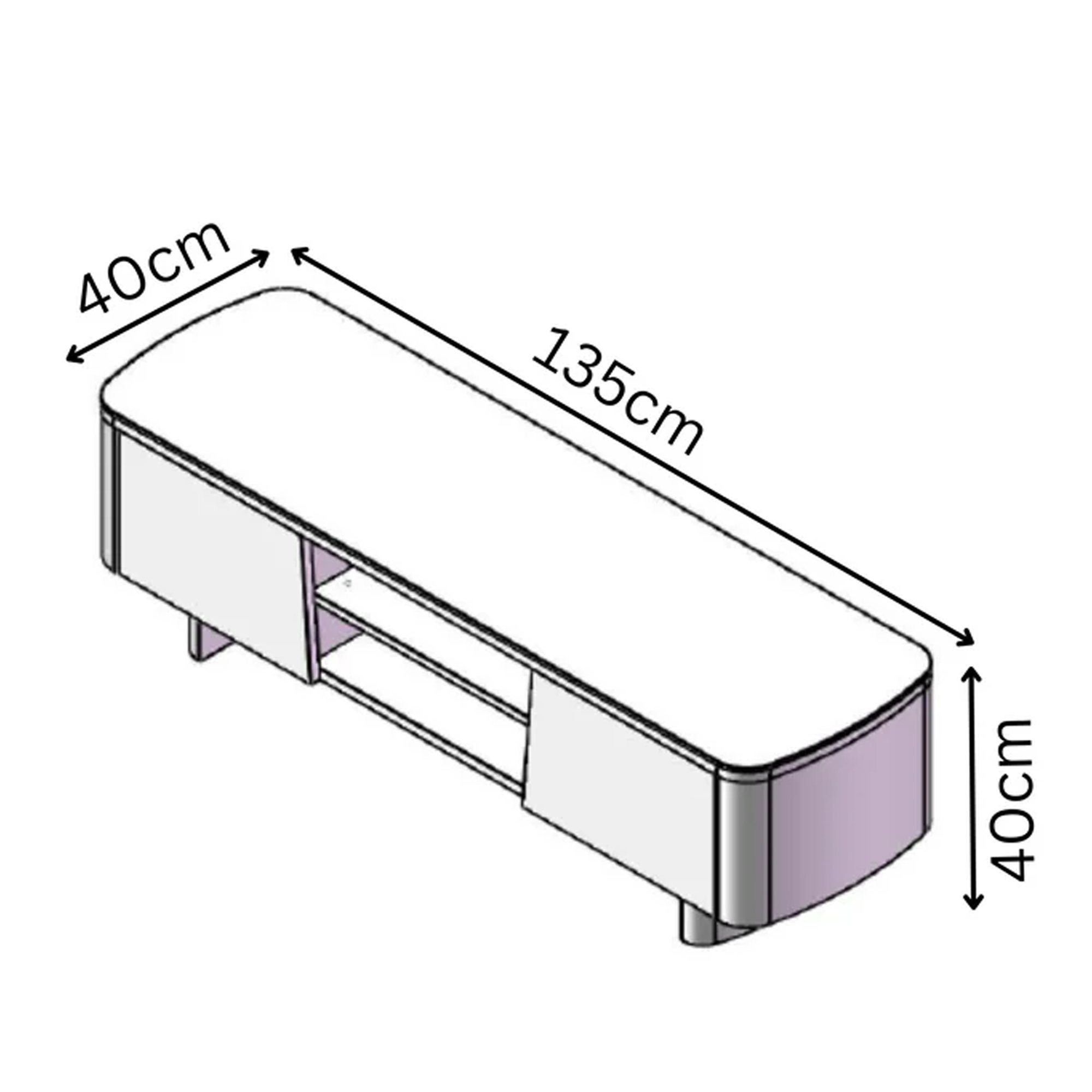 Florence - Ceramic TV Unit (White) • Roomes Furniture