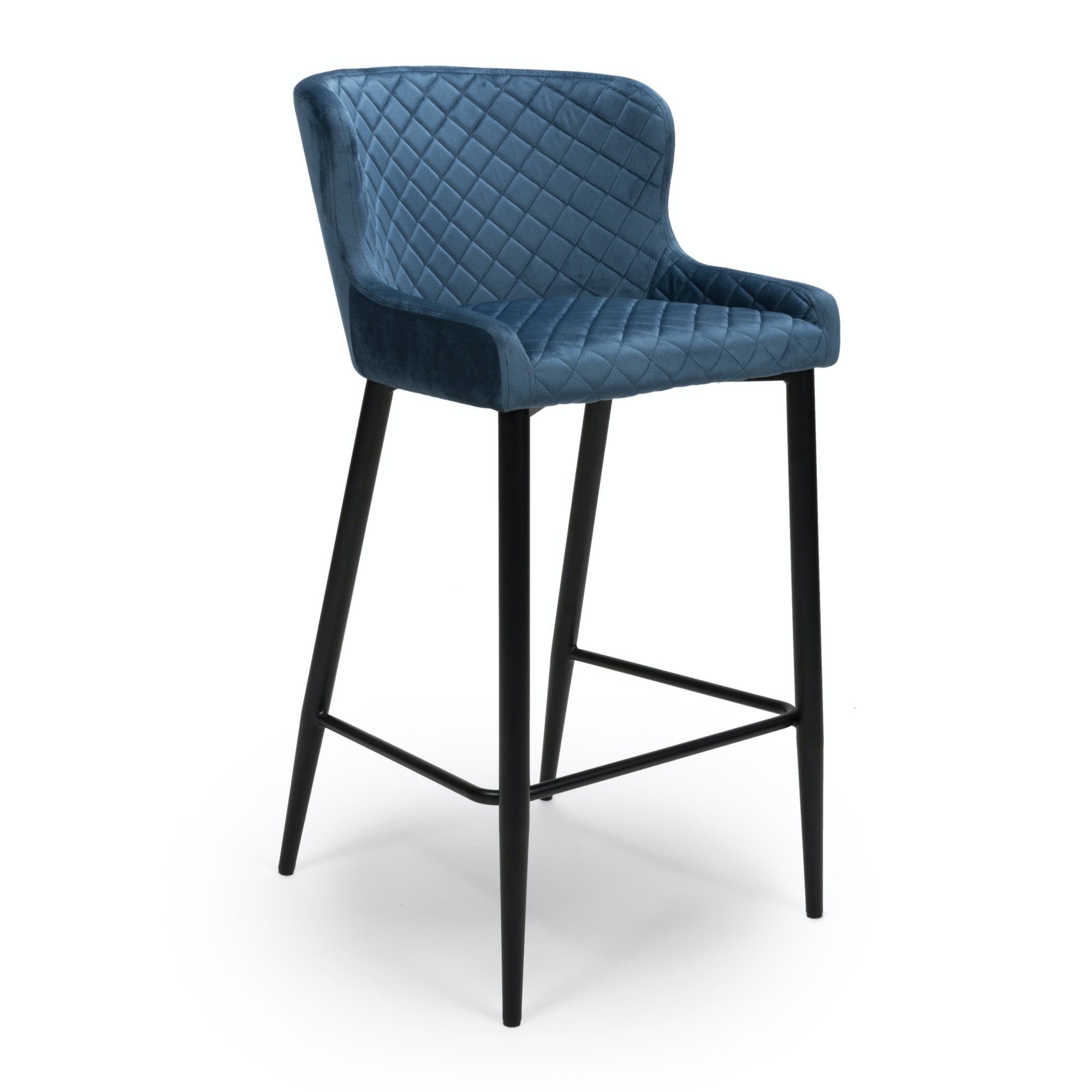 Malmo Bar Stool (Blue Velvet) • Roomes Furniture & Interiors