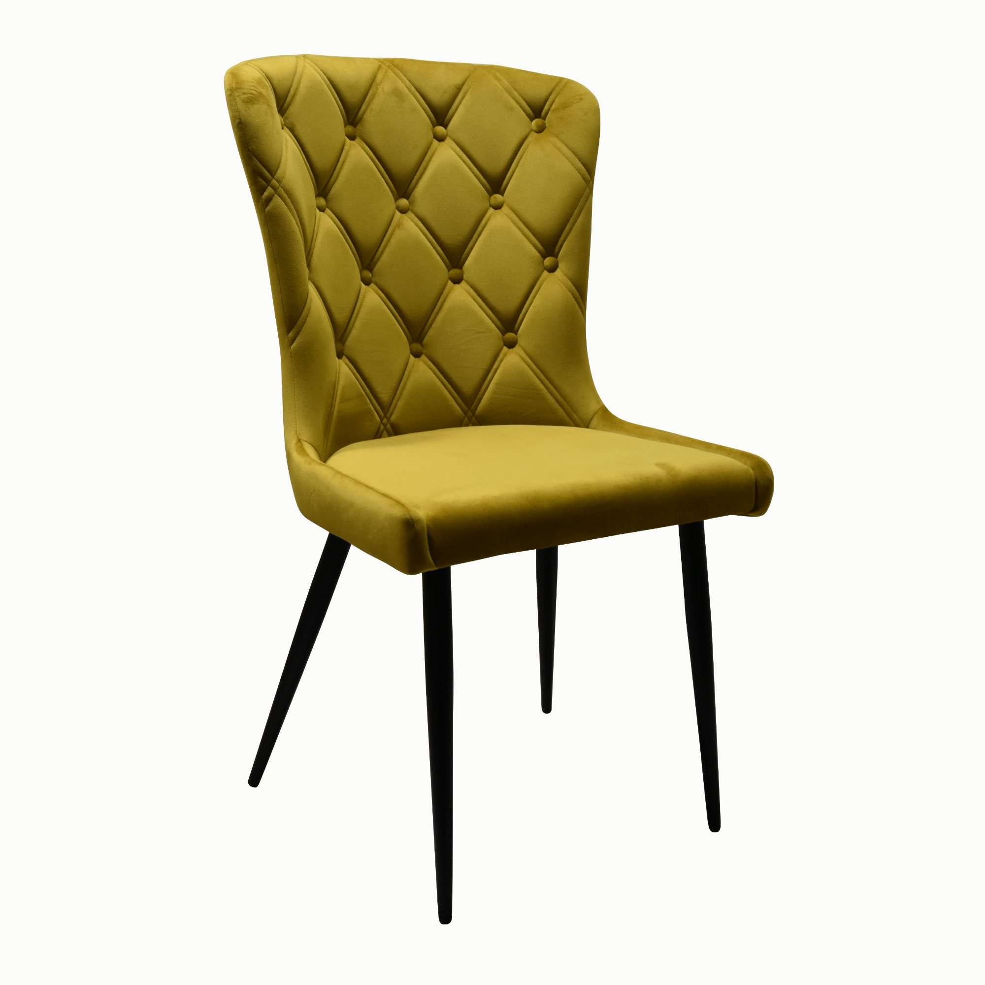 Merlin Dining Chair (Mustard Fabric) • Roomes Furniture