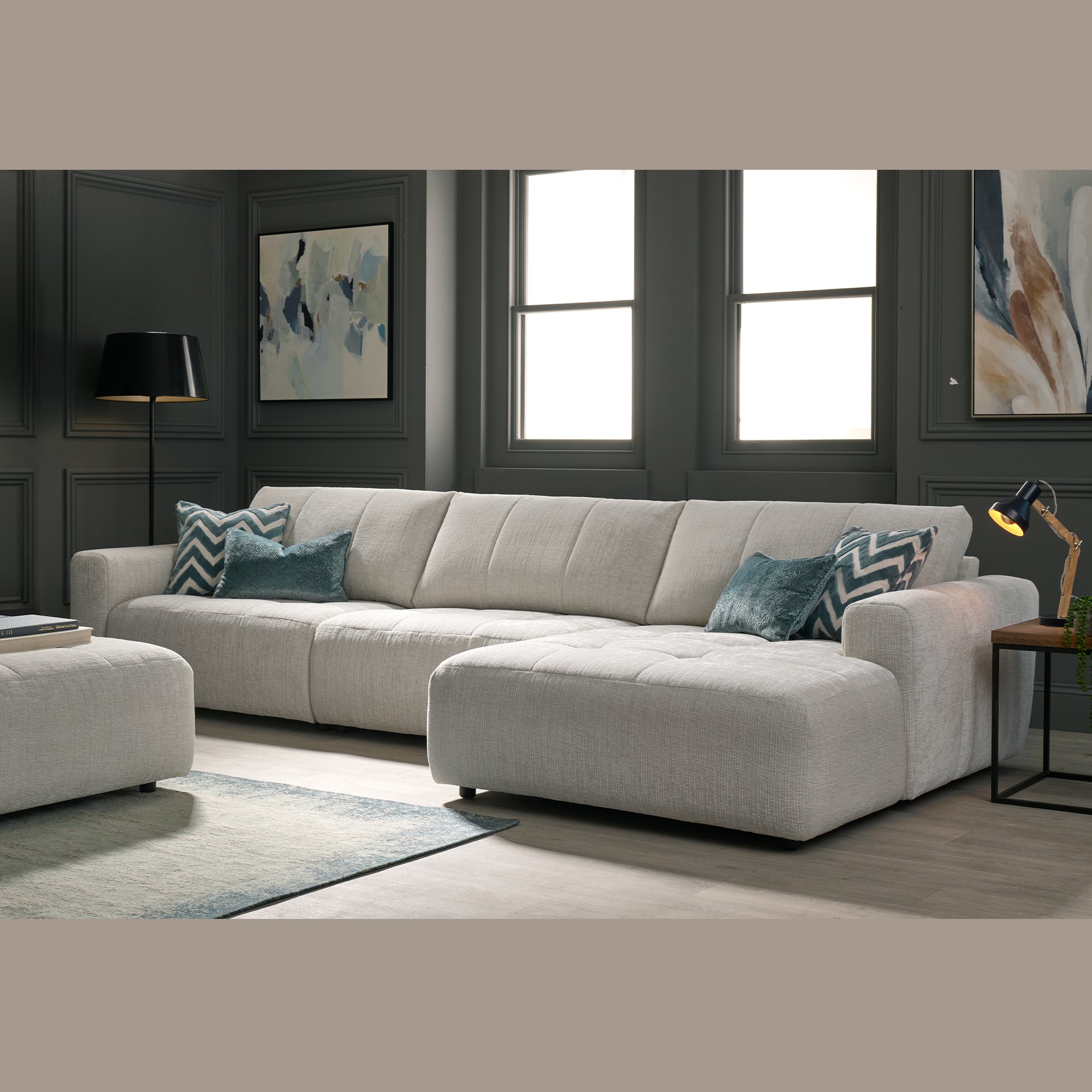 Zeus - Large Chaise Sofa • Roomes Furniture