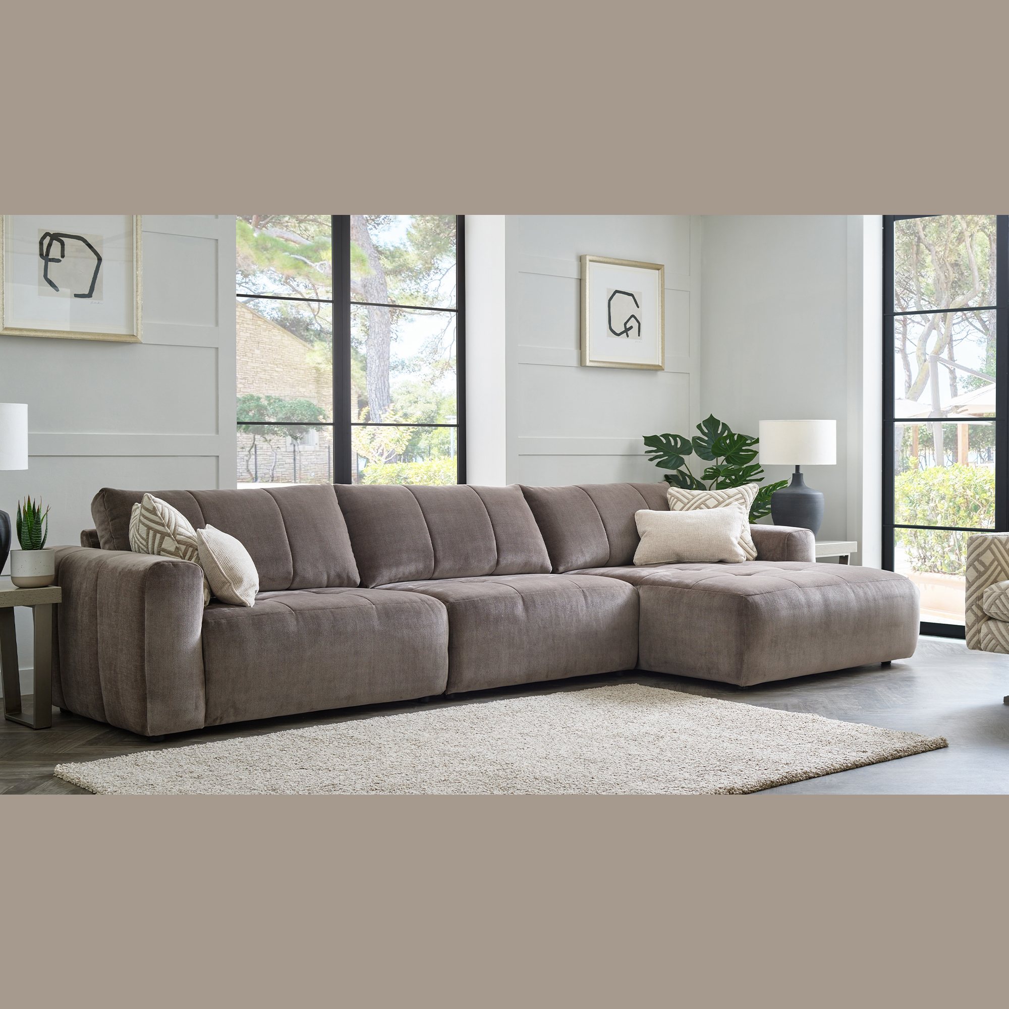 Zeus - Large Chaise Sofa • Roomes Furniture