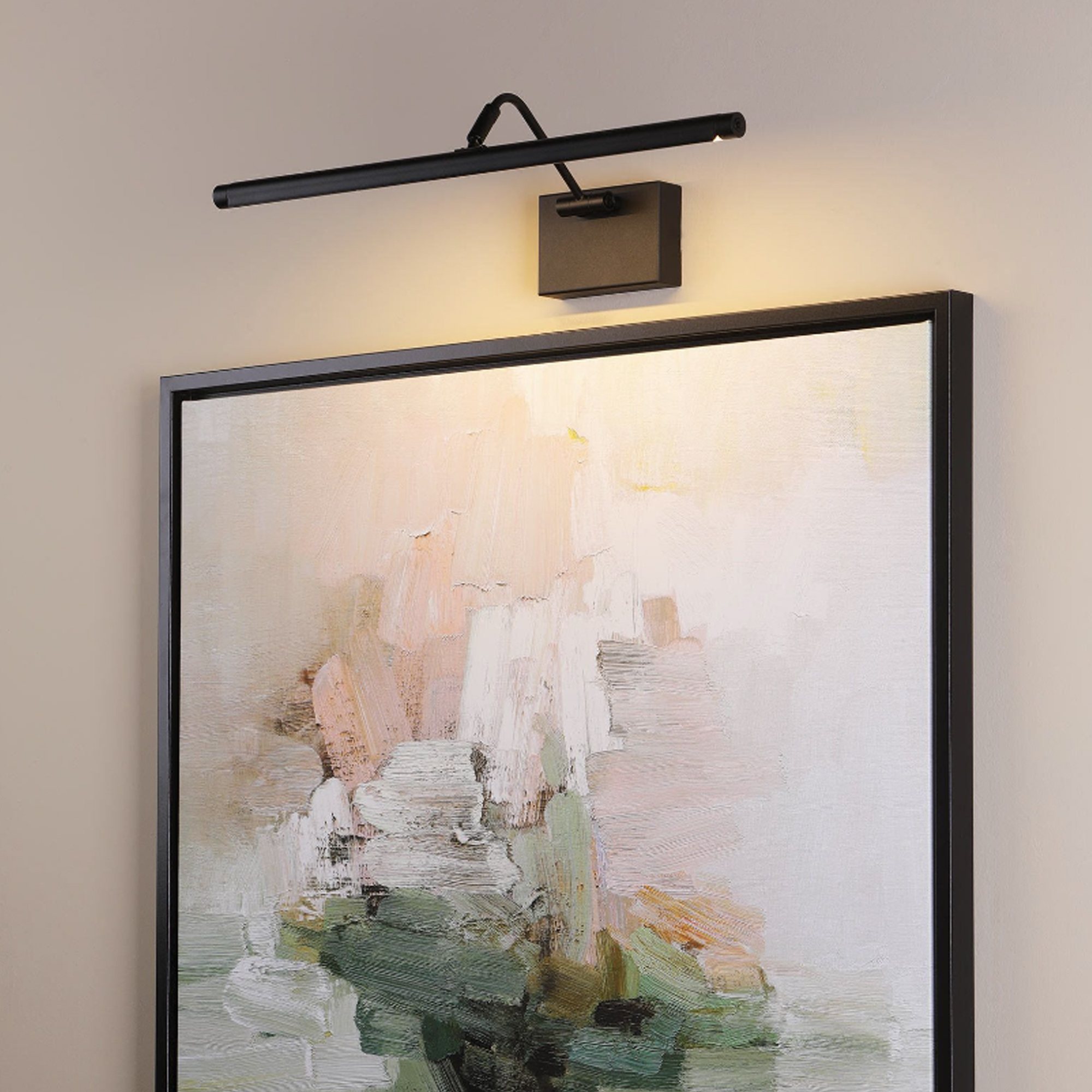 Dar - Tyrus Satin Black Picture Light LED (50cm) • Roomes Furniture