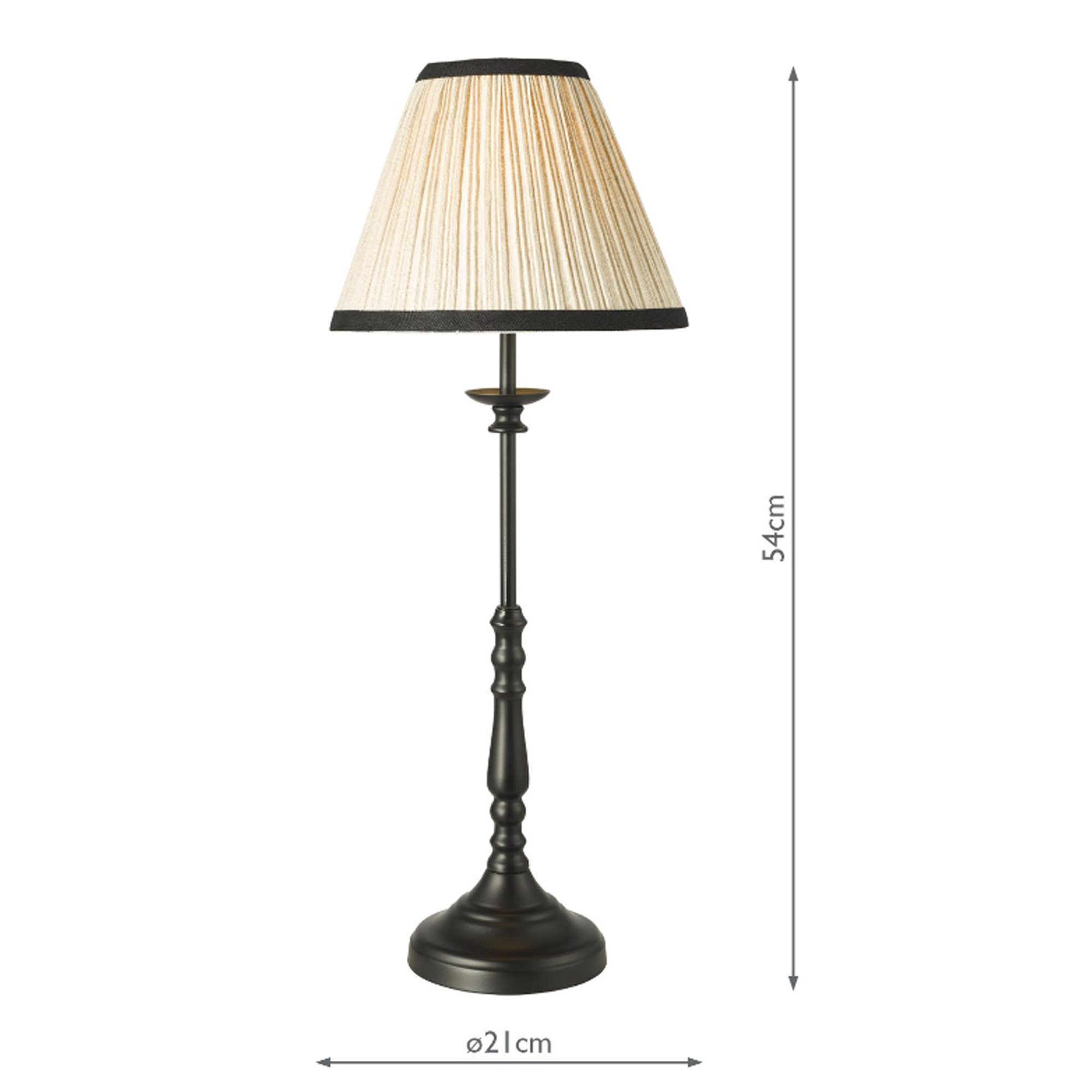 Dar Judy - Satin Black Table Lamp With Shade • Roomes Furniture