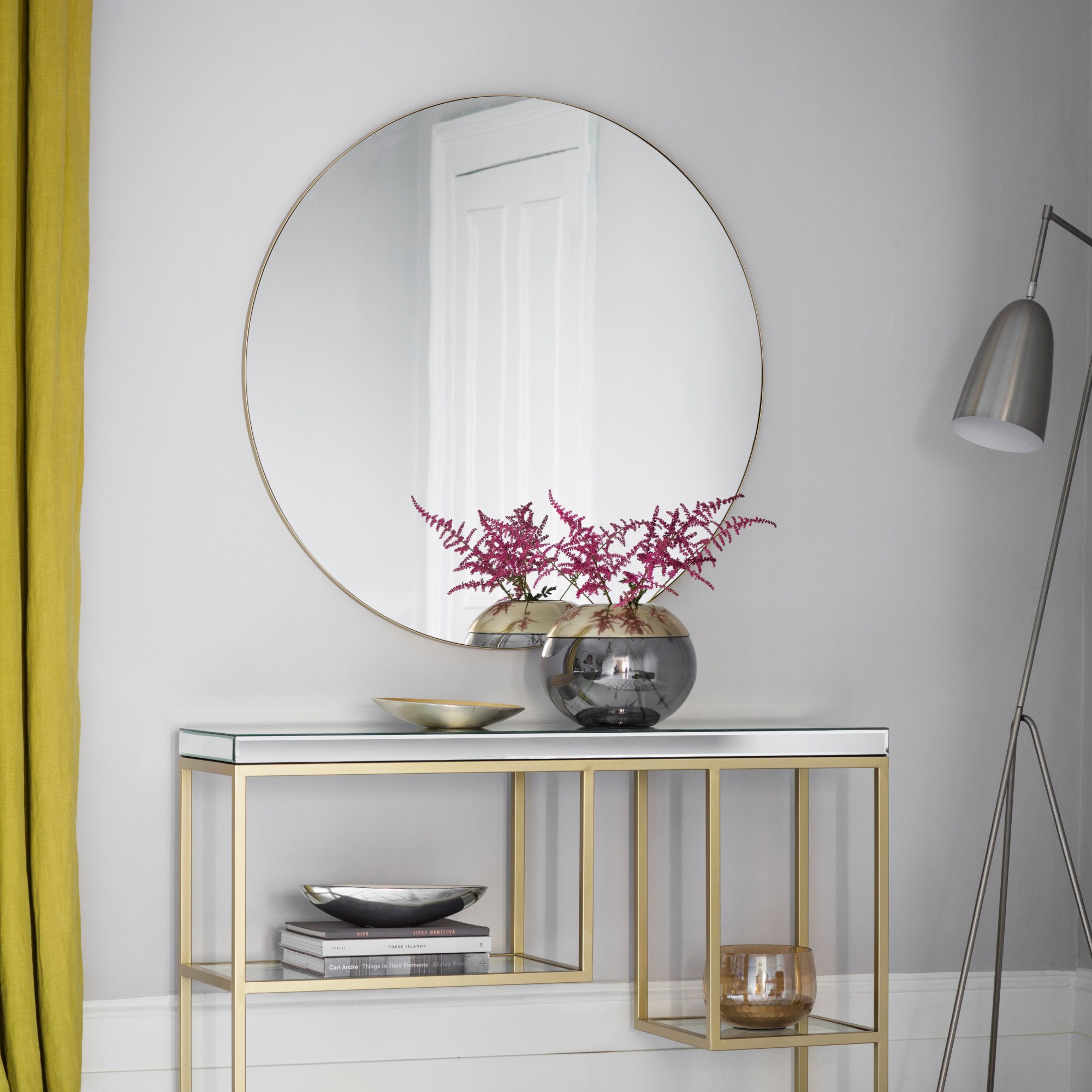 Gallery Direct Hayle - Round Mirror Champagne • Roomes Furniture