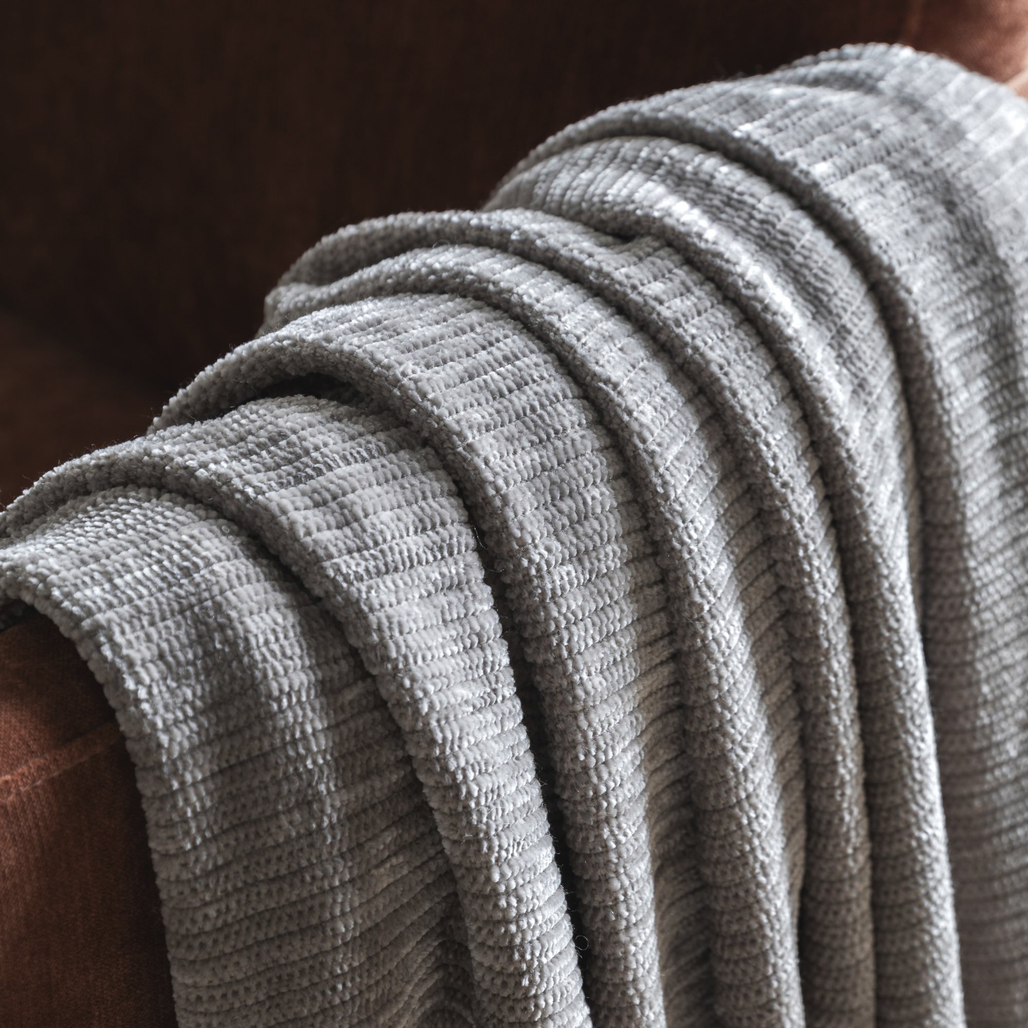 Gallery Direct Throws - Willow Chenille (Grey) • Roomes Furniture