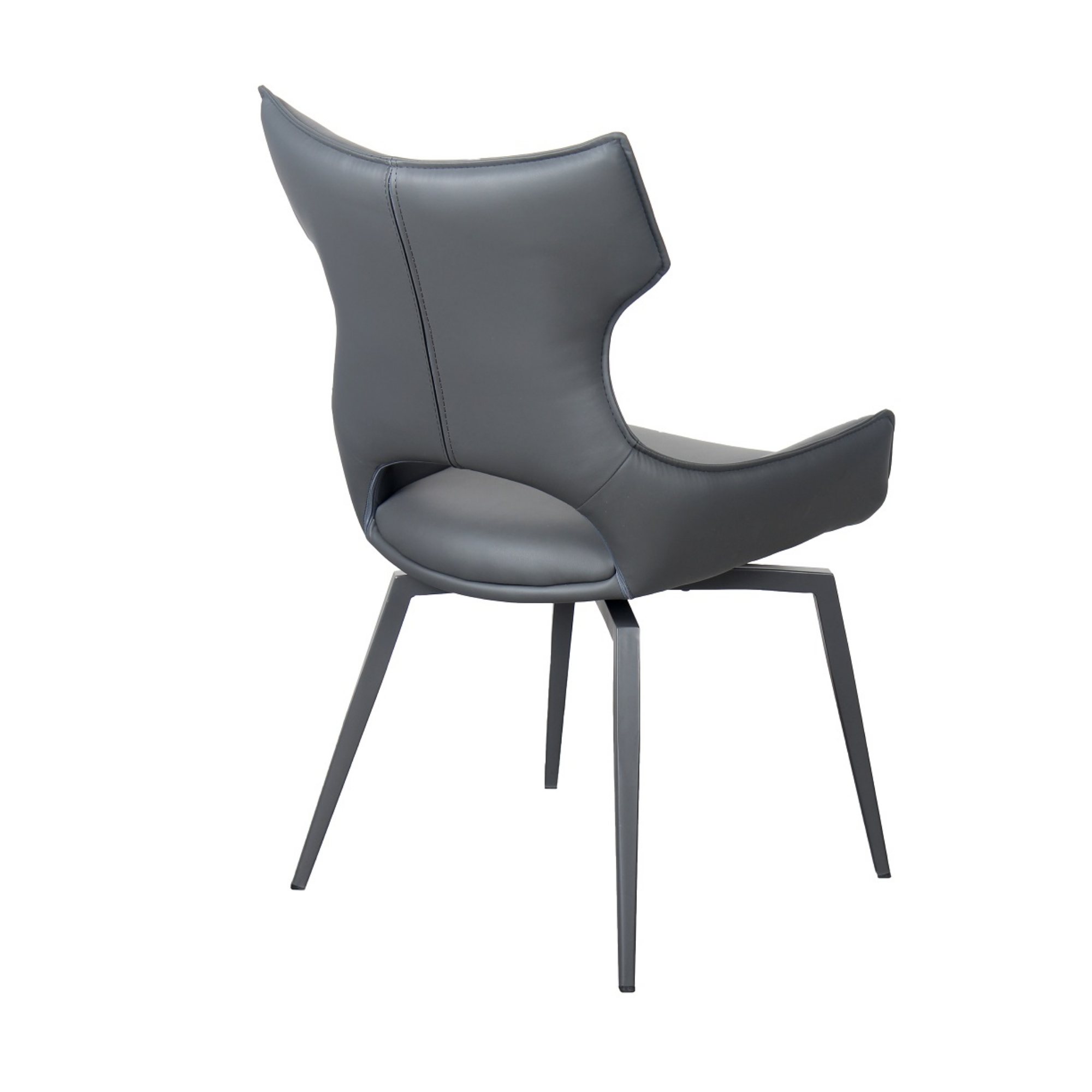 Raffaello Swivel Dining Chair Grey Faux Leather • Roomes Furniture