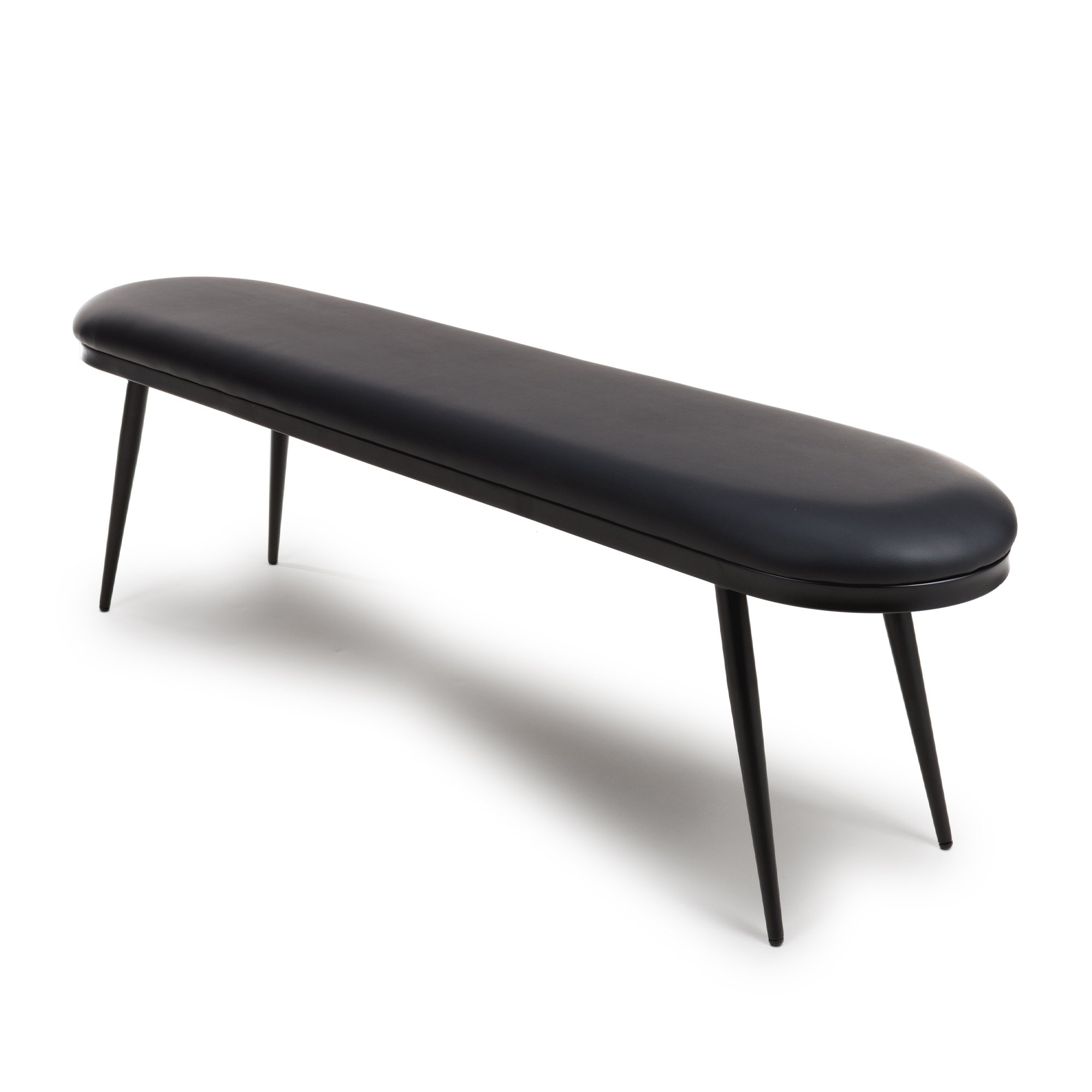 Ace Bench (Black Faux Leather) • Roomes Furniture