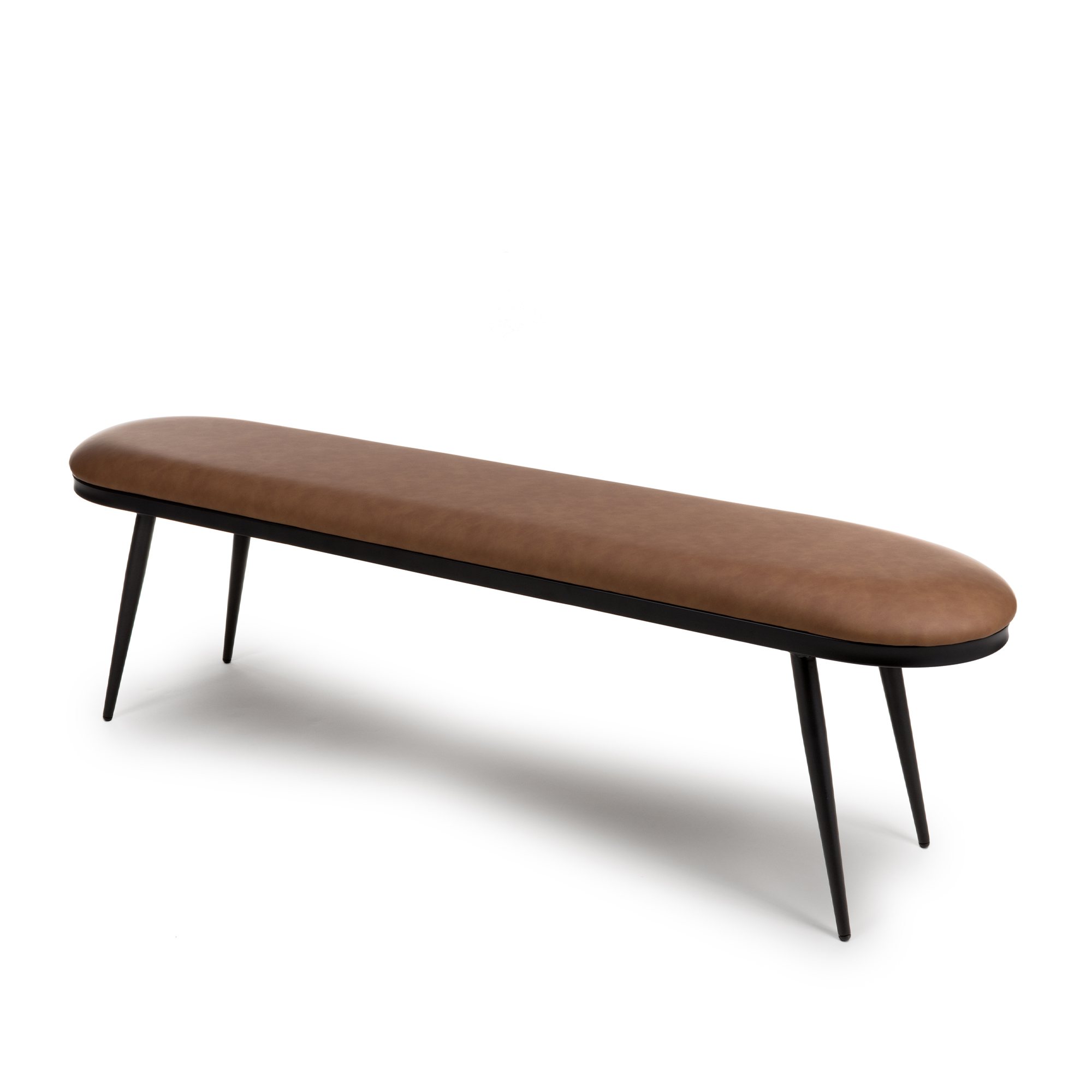 Ace Bench (Tan Faux Leather) • Roomes Furniture & Interiors