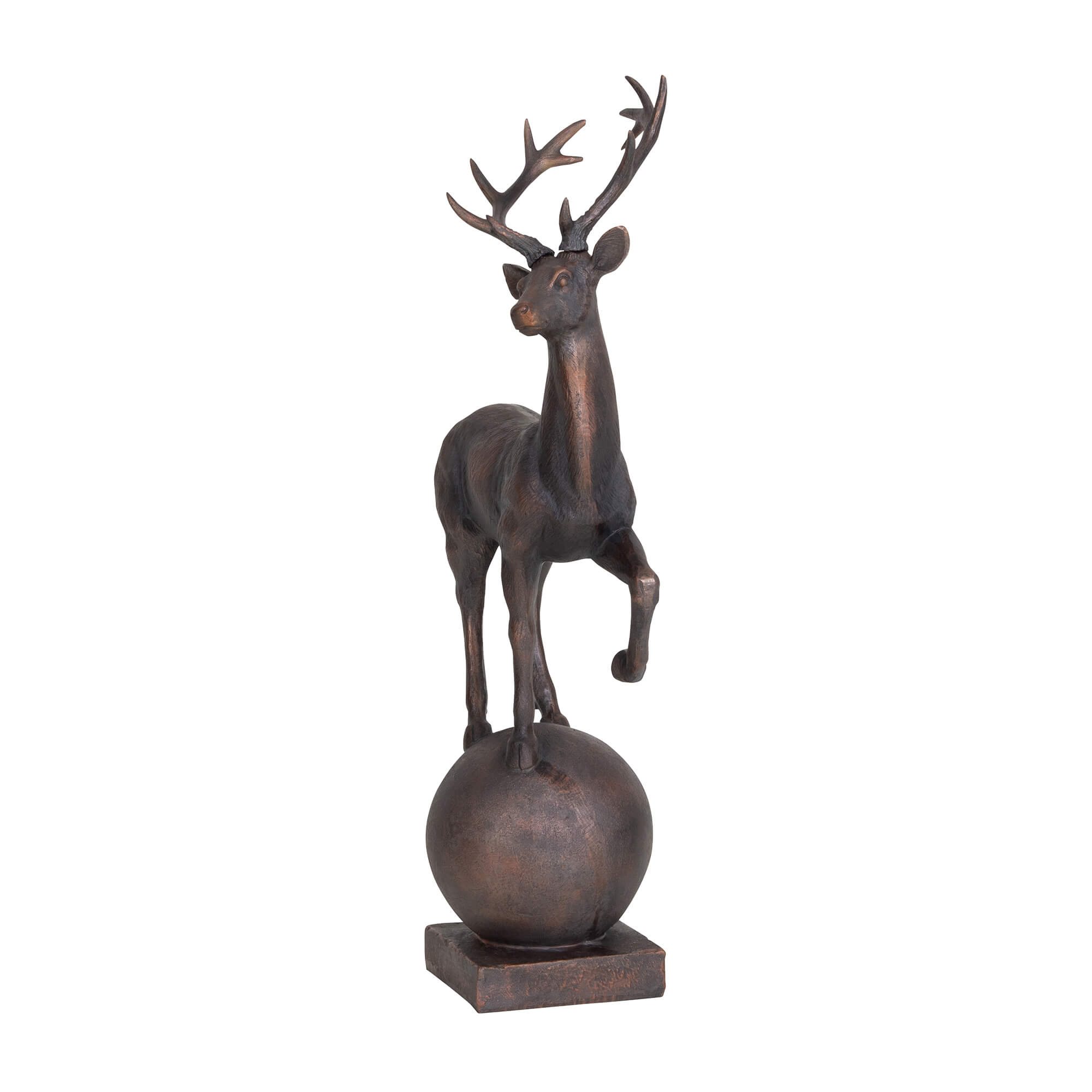 Calm Neutral Six Pointer Stag on Decorative Ball • Roomes Furniture ...