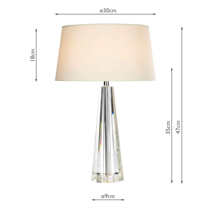 Dar Cyprus Table Lamp Crystal With Shade • Roomes Furniture