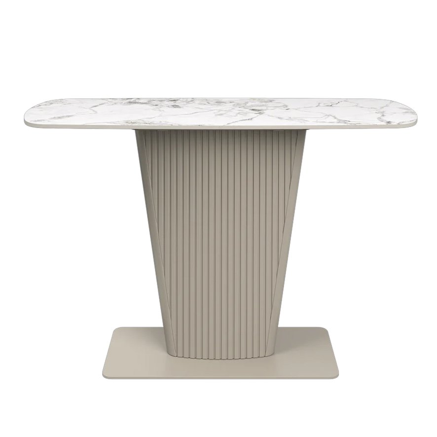 Florence - Ceramic Console Table (White) • Roomes Furniture