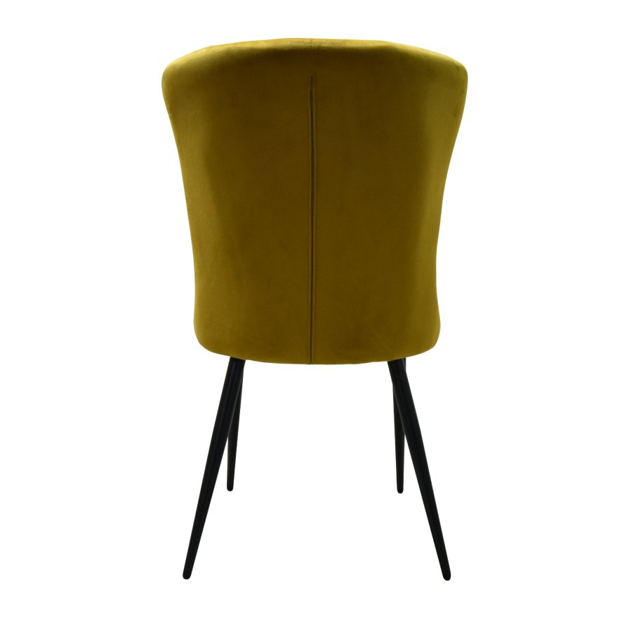 Merlin Dining Chair (Mustard Fabric) • Roomes Furniture
