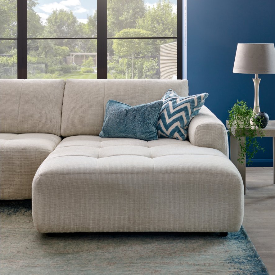 Zeus - Large Chaise Sofa • Roomes Furniture