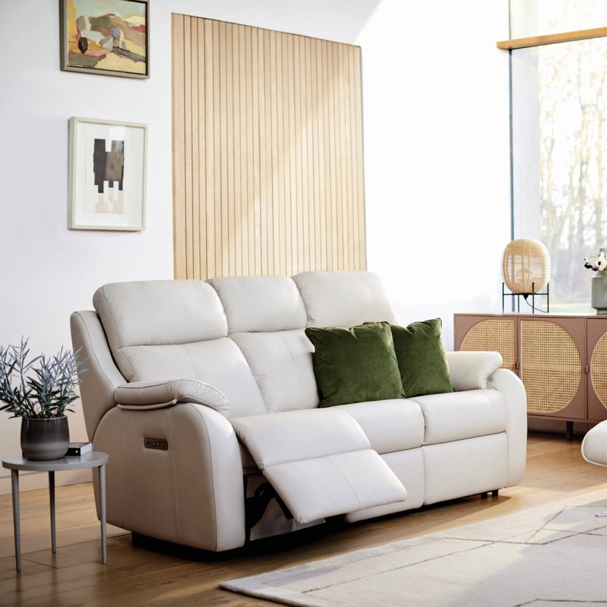 G Plan Kingsbury 3 Seater Power Recliner Sofa (with Electric Headrest ...